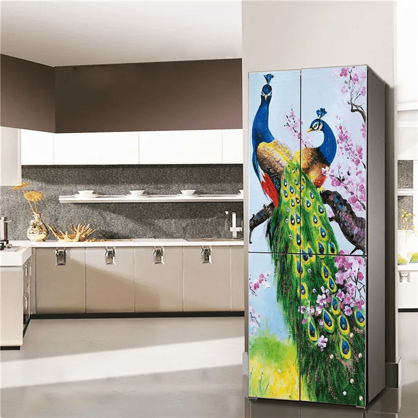 Home Kitchen Design ration Floral Mural Refrigerator Sticker PVC ...