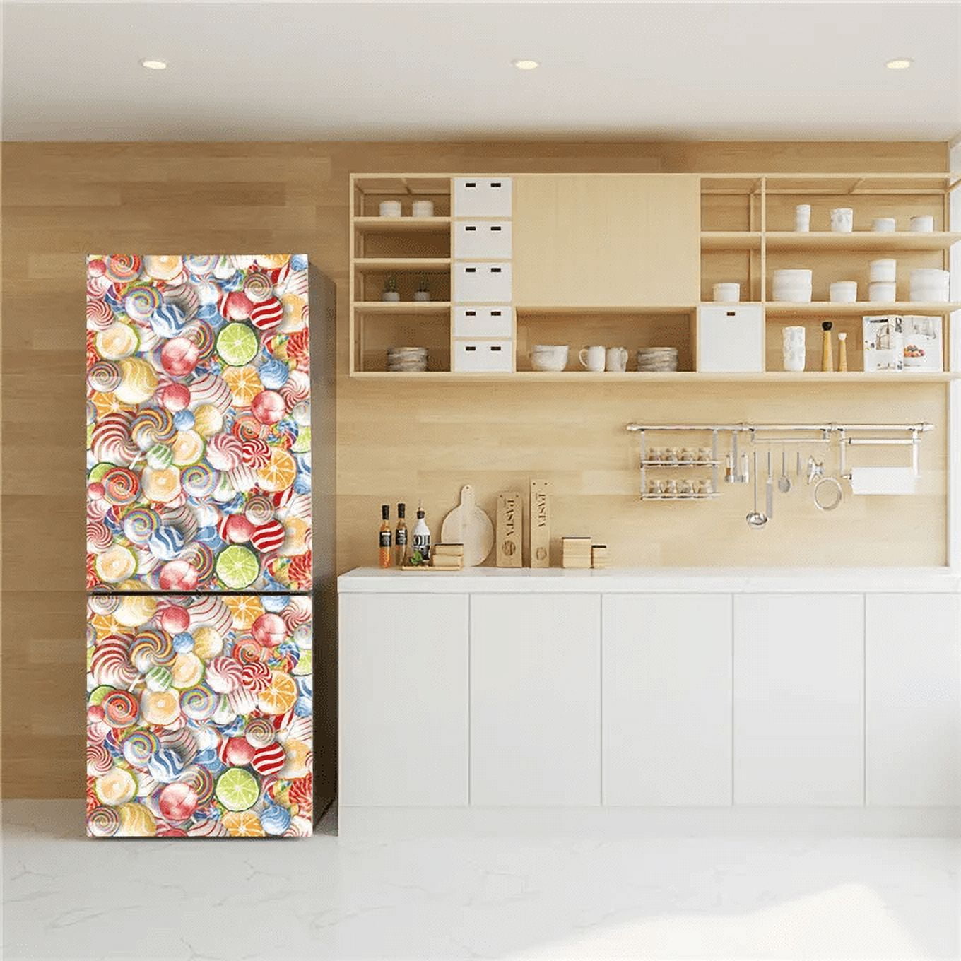 Home Kitchen Design ration Floral Mural Refrigerator Sticker PVC ...