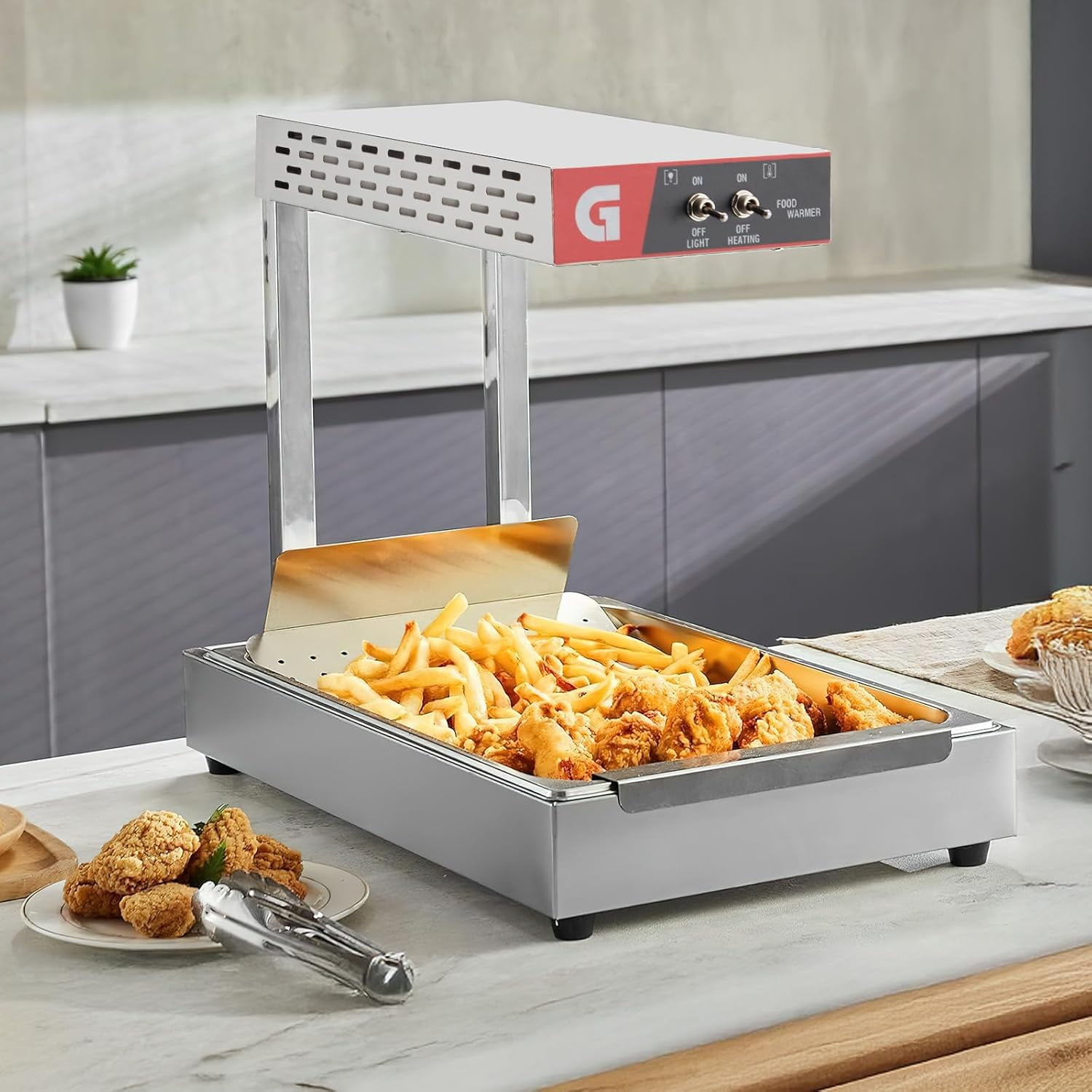 Home Kitchen French Fry Warmer, 750W Commercial Heat Light Food Warmer ...