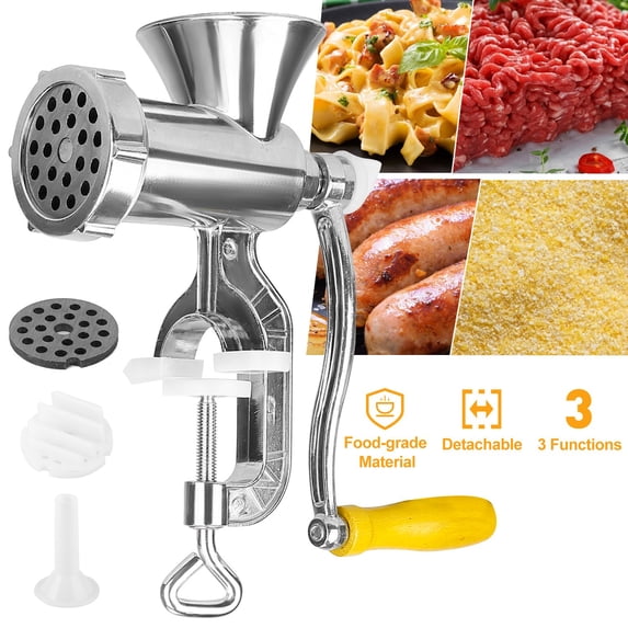 Home Kitchen Manual Meat Grinder – 4-in-1 Sausage Stuffer Noodle Maker ...