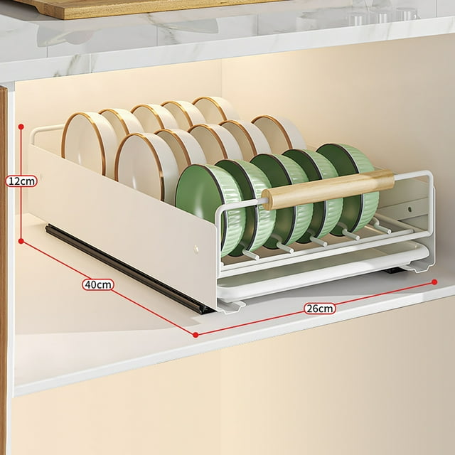 Home Kitchen Pull Out Cabinet Dish Rack, Slide Out Dish Drying Rack ...