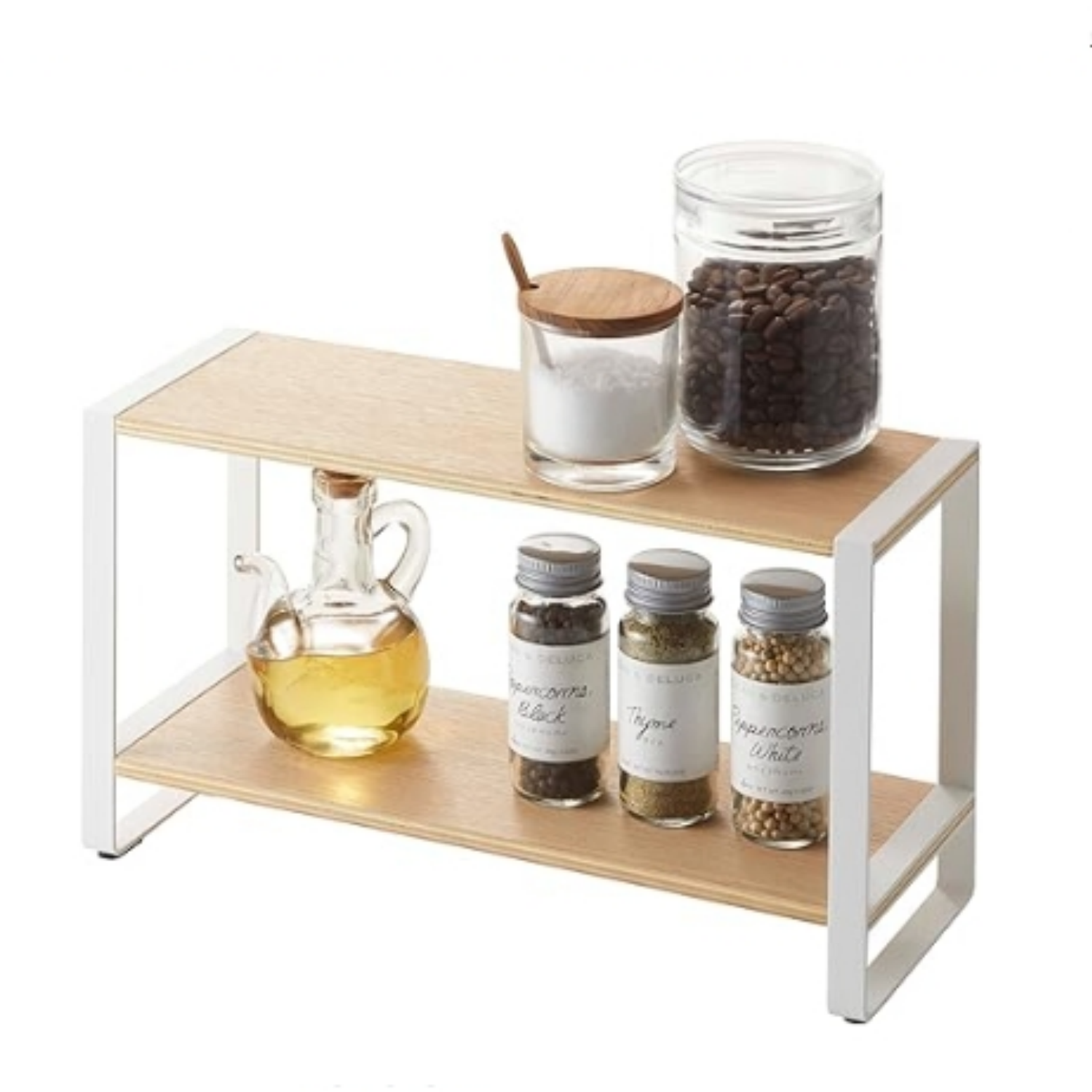 Home Kitchen Rack - Counter Storage Shelf - Steel + Wood - Walmart.com