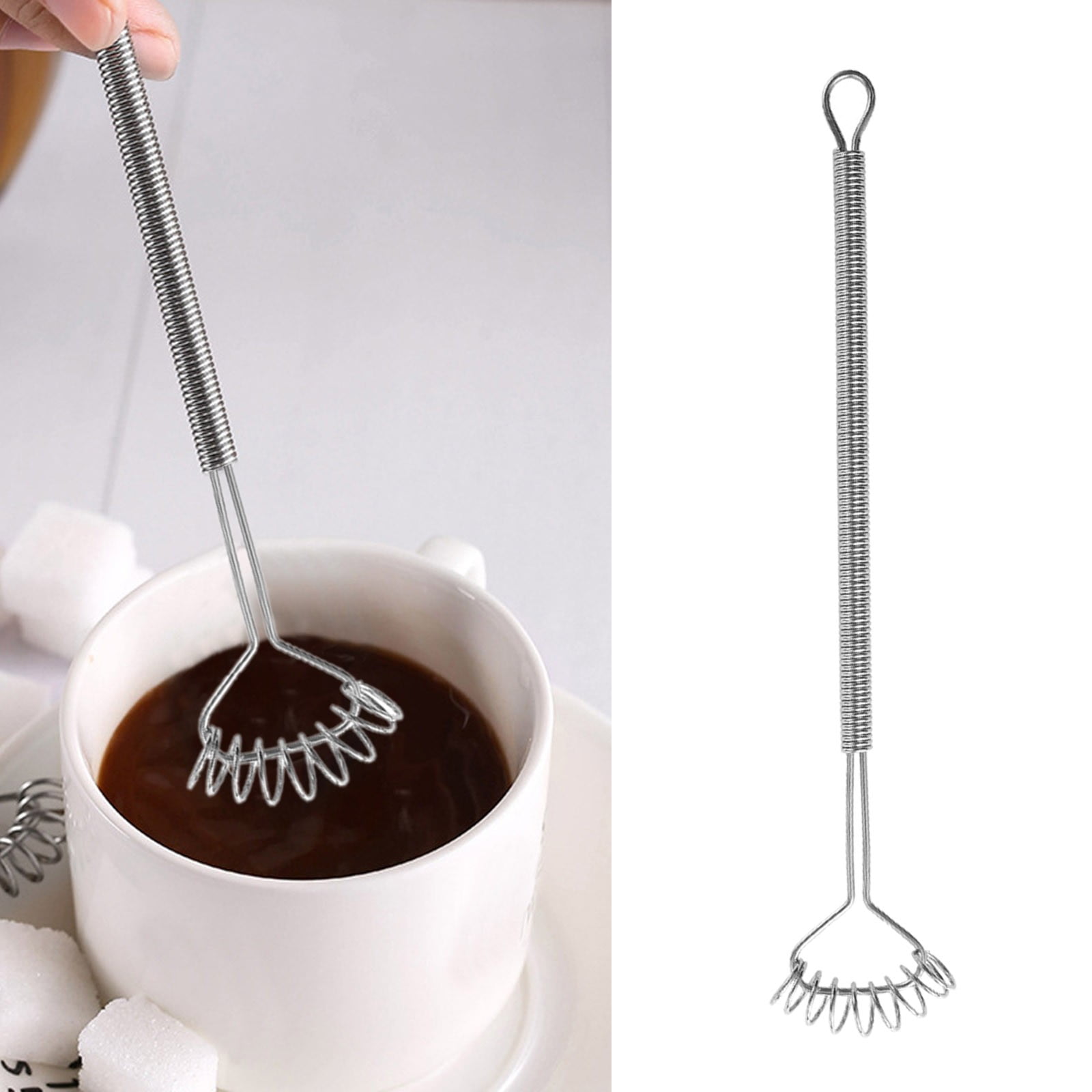 Home & Kitchen Stainless Steel Spring Mixer Hand Whisk Creamer Filter ...