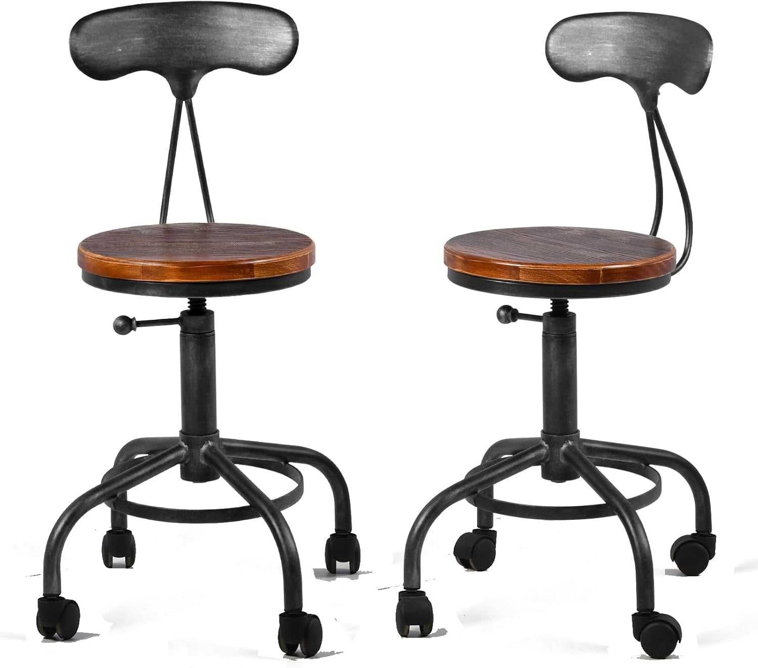 Home Kitchen Stool Industrial Counter Stool with Wheels Height ...