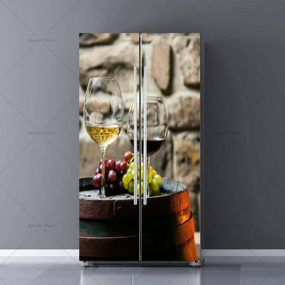 Home Kitchen Wine Glass Refrigerator Sticker Removable Waterproof ...