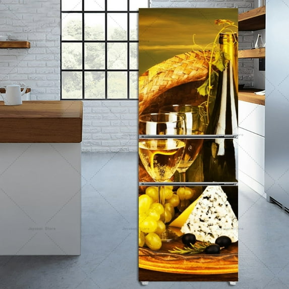 Home Kitchen Wine Glass Refrigerator Sticker Removable Waterproof ...