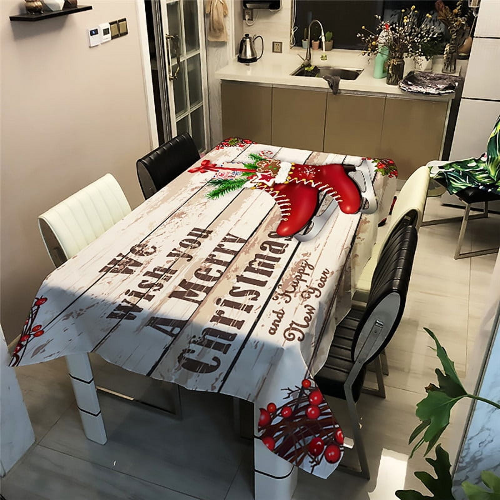 Home Kitchen ration Geometric Wave Wedding Waterproof Anti-stain Table Tablecloth for Party ...