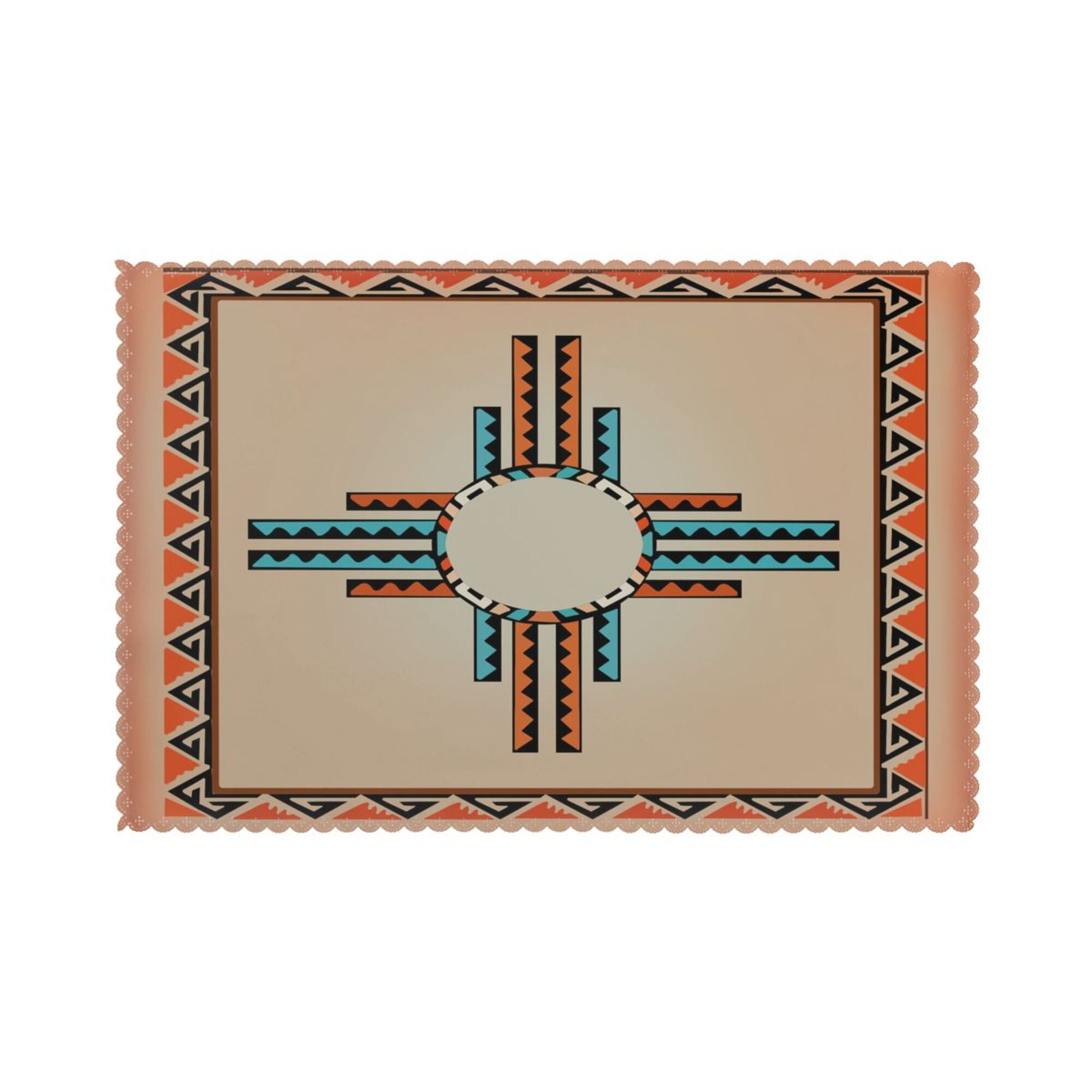 Home Lace-Border Placemats Set Of 6 Washable Wipeable Place Mats Place ...