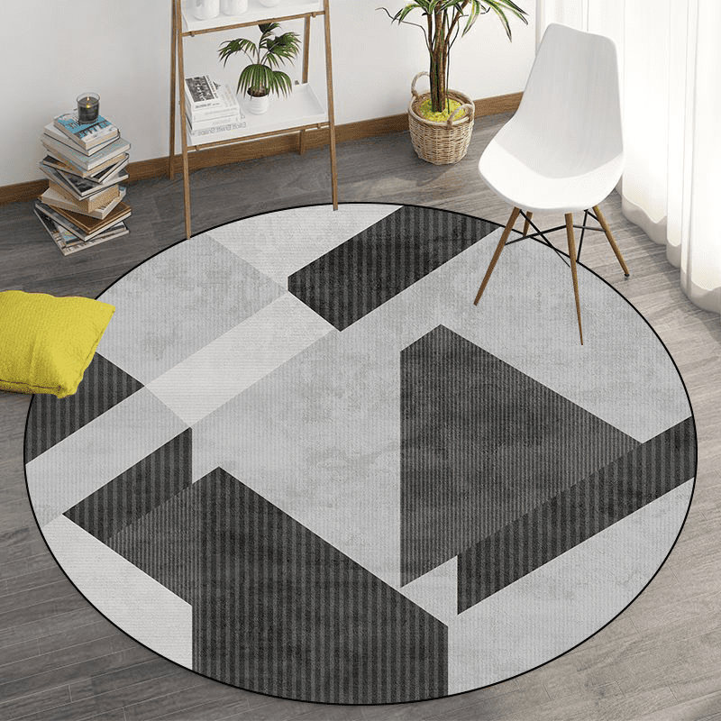 Home Light Luxury Round Carpet Living Room ration Geometry Rugs Hall ...