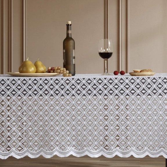 Hotian Rectangular Cloth Cover Fabric, Solid Lace Trim Cotton Blend ...