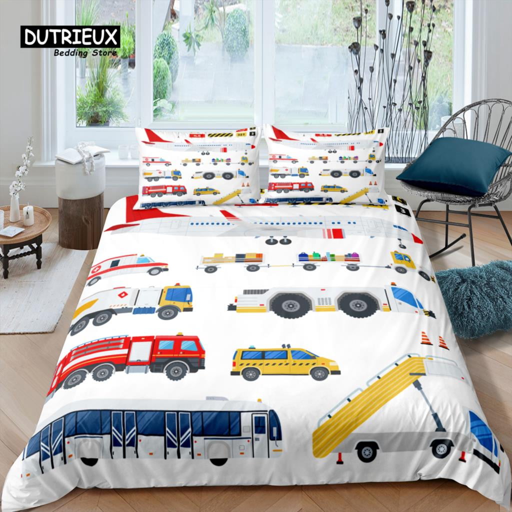 Home Living Luxury 3D Fire Truck Bedding Set Ambulance Duvet Cover ...
