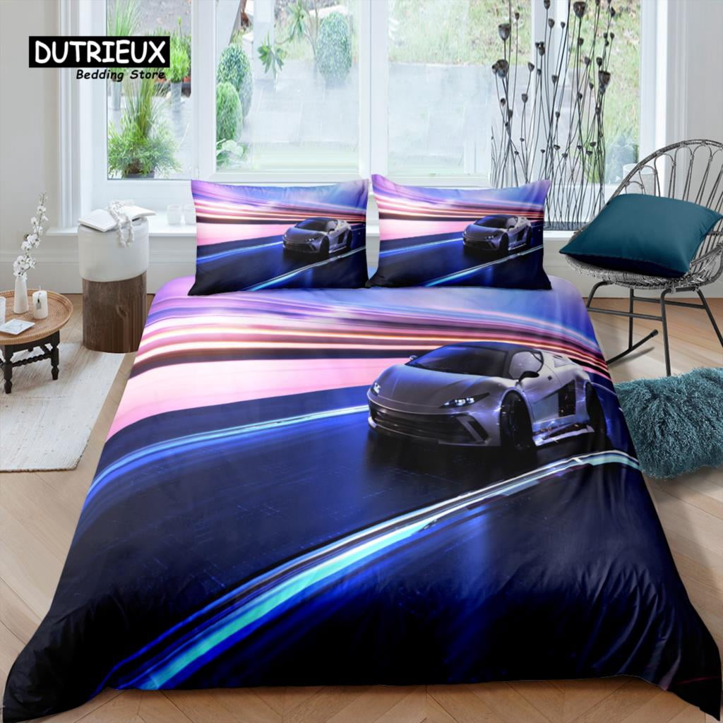 Home Living Luxury 3D Racing Car Bedding Set Kids Duvet Cover ...