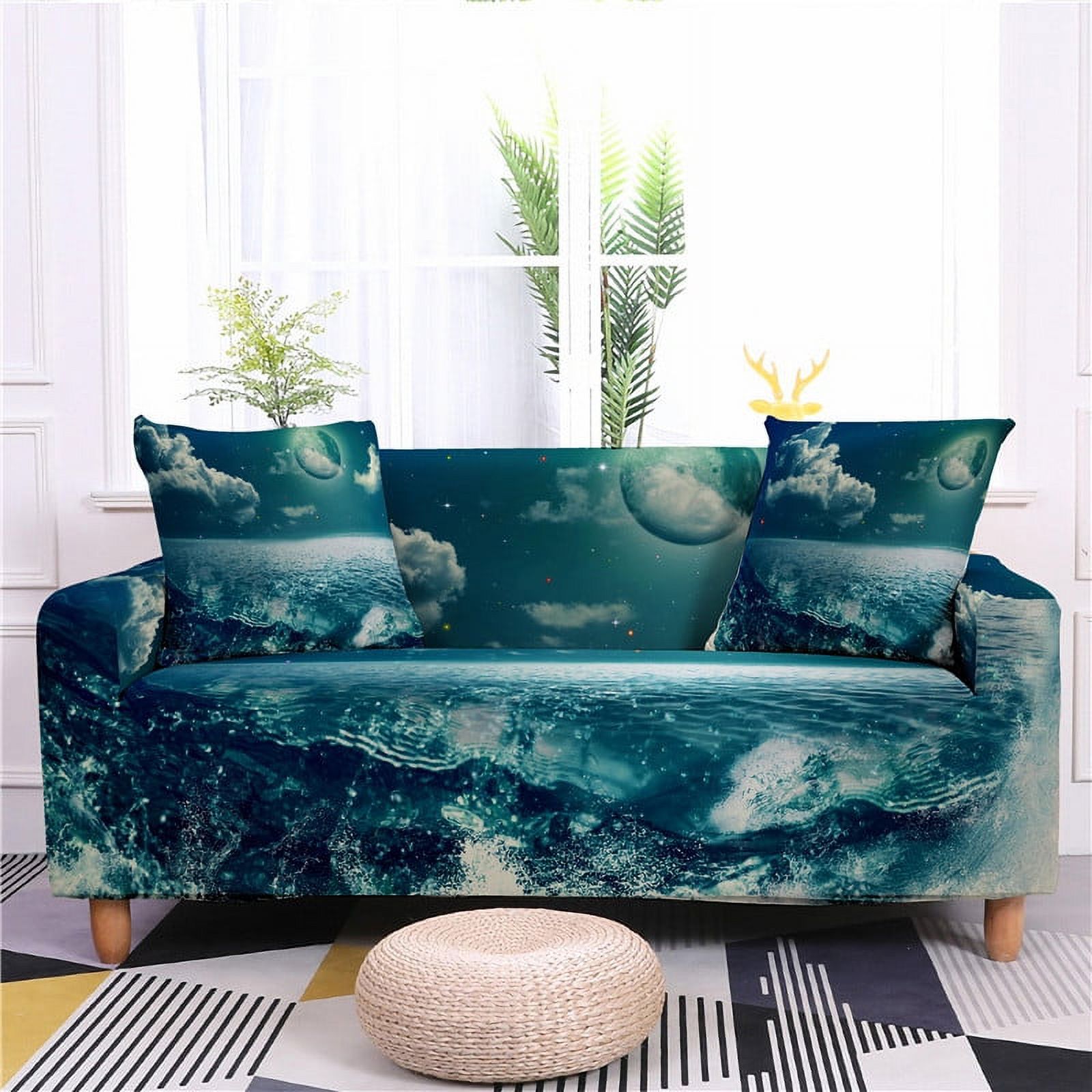 Home Living Luxury 3d Flowing Marble Print Sofa r Seat Protector Cover ...