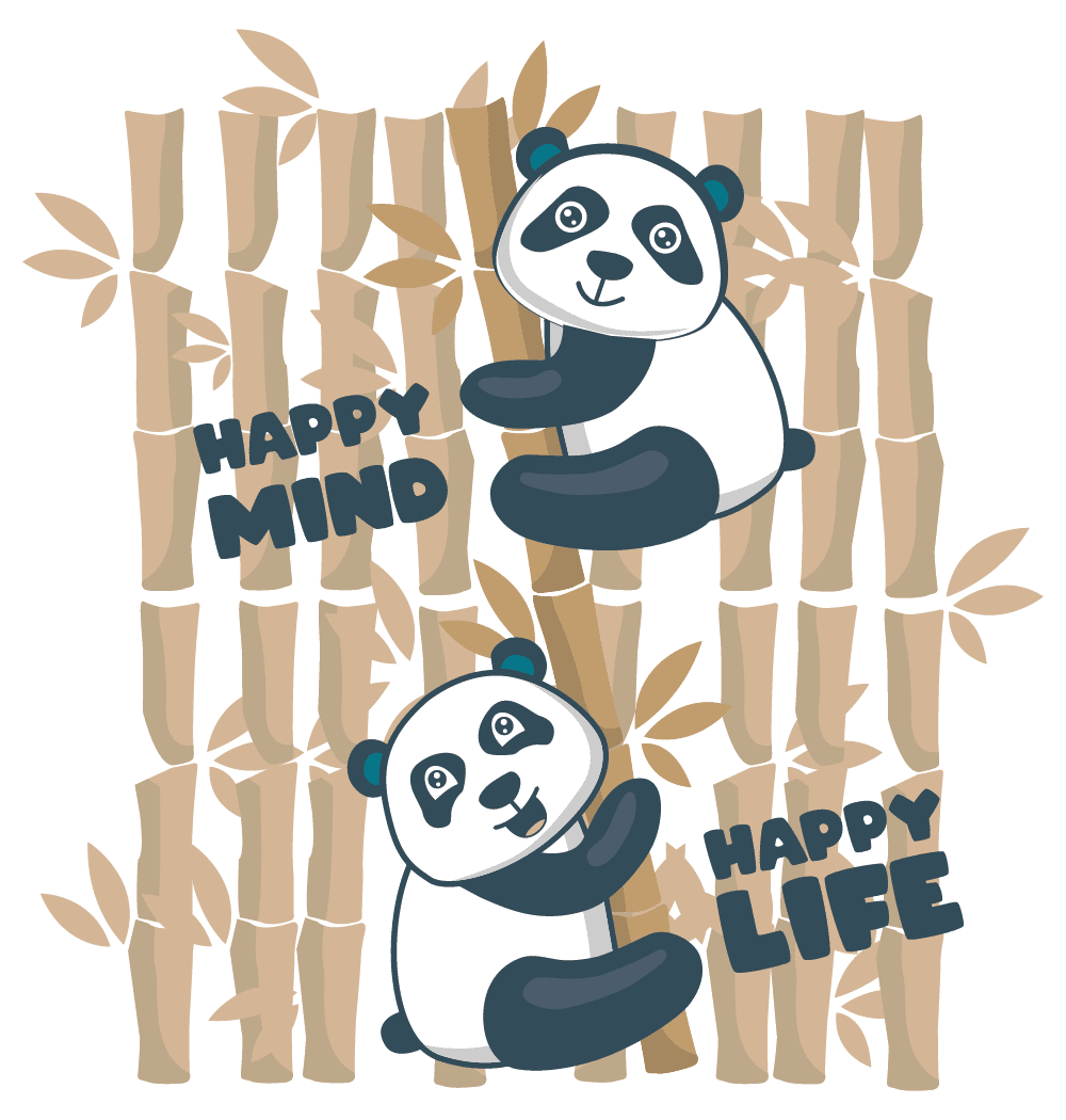 Home Living Room 20" x 21" Giant Panda Bears Bamboo Trees Vinyl ...