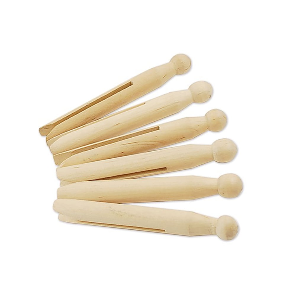 Home & Loft Homz Round Wood Slotted Clothespins for Line Drying Clothes ...