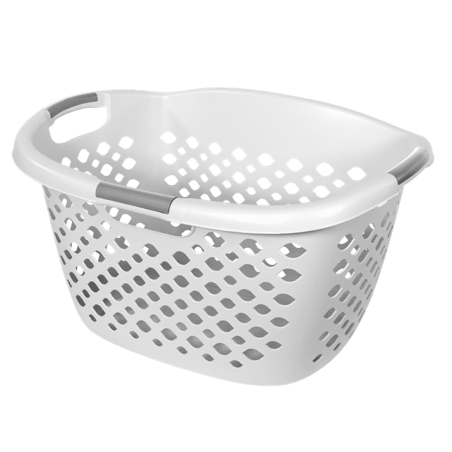 Home Logic 1.8 Bushel Hip Grip Plastic Laundry Basket, White, Adult ...