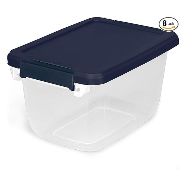 Home Logic 6.5 Qt Storage Totes, 8-Pack - Clear Plastic Containers with ...