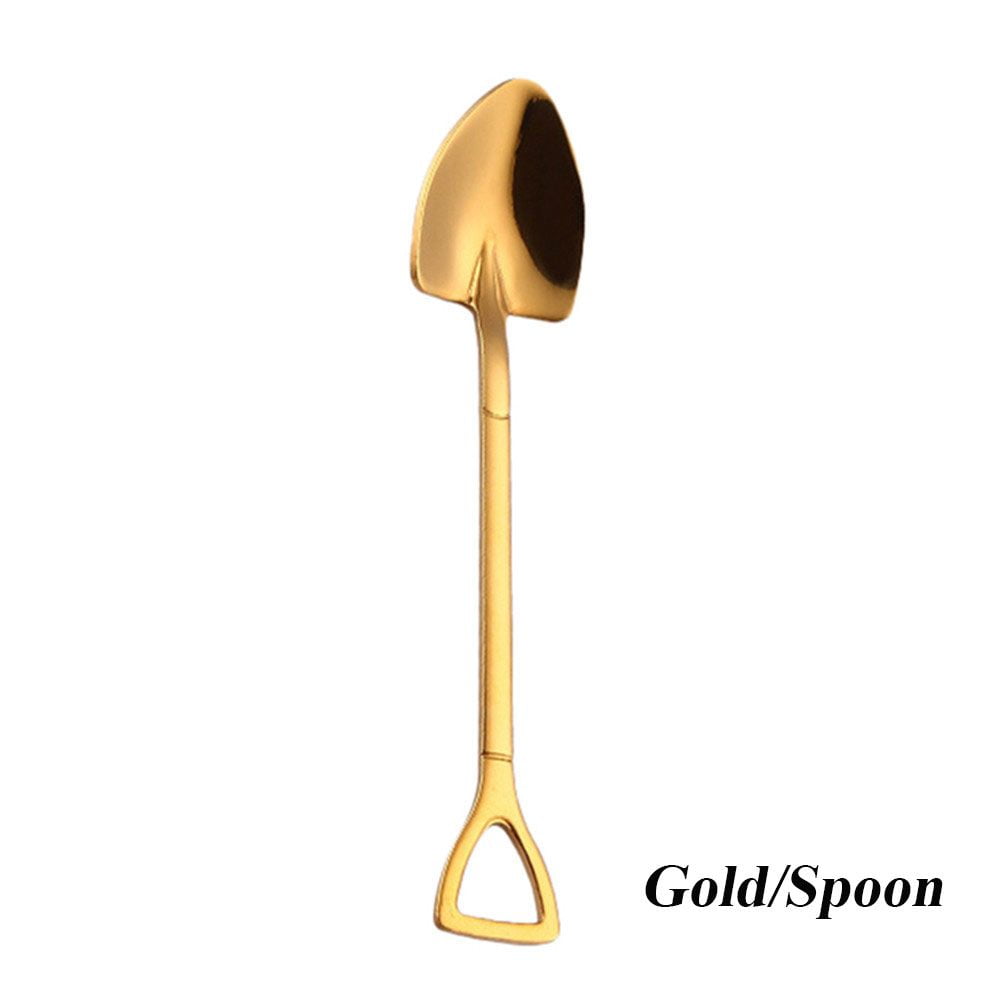 Home Long Handle Kitchen Shovel Shape Spoon Fork Ice Cream Stainless ...