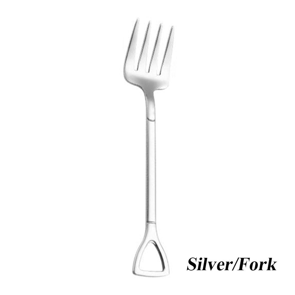 Home Long Handle Kitchen Shovel Shape Spoon Fork Ice Cream Stainless ...