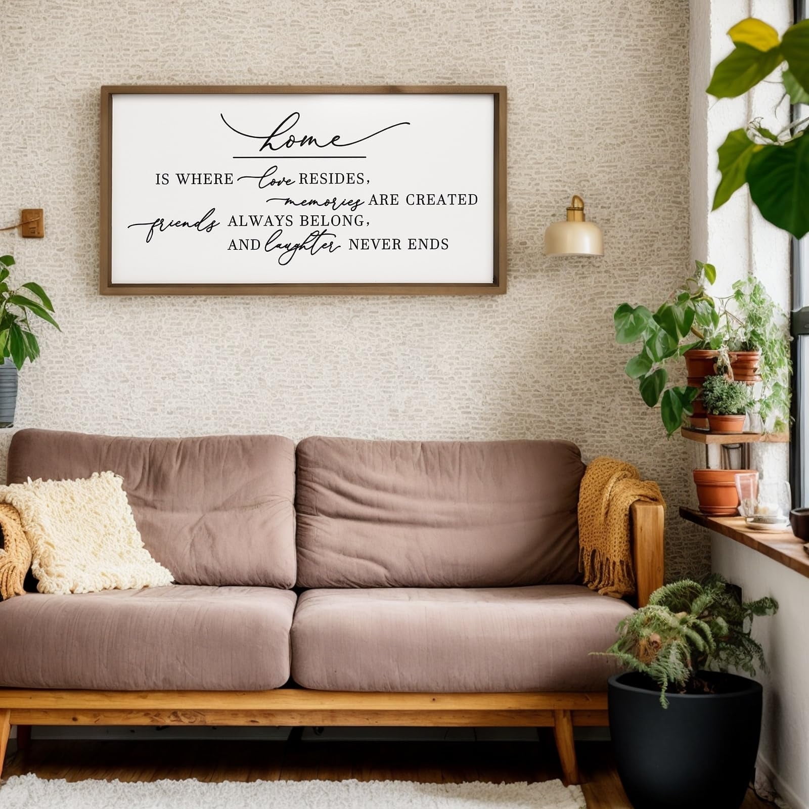 Home Is Where Love Resides Wall Decor Sign, 24.8×12.6 Inch Wooden ...
