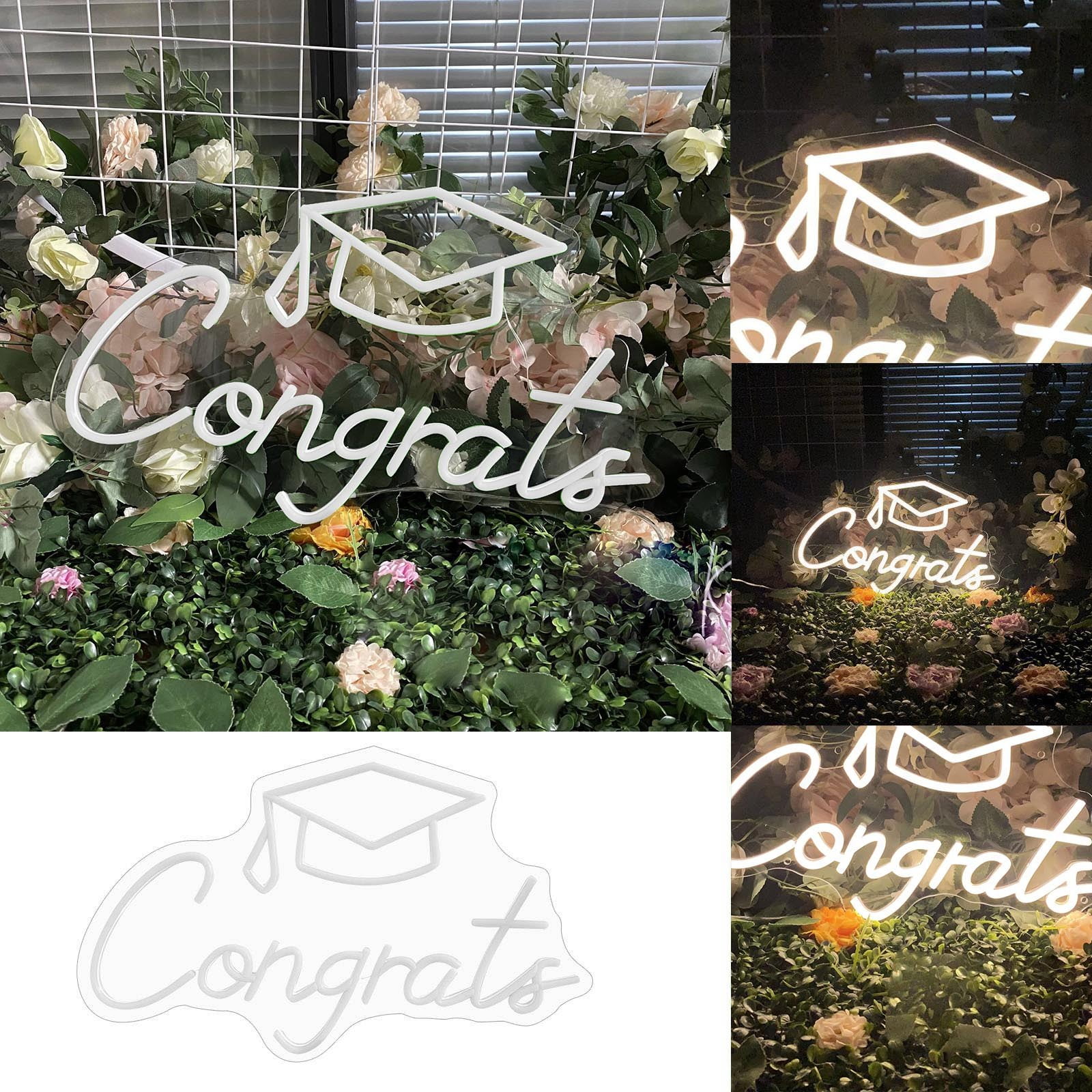 Home&MaMa- Hat Congratulations Graduation Neon Sign Graduation Party ...