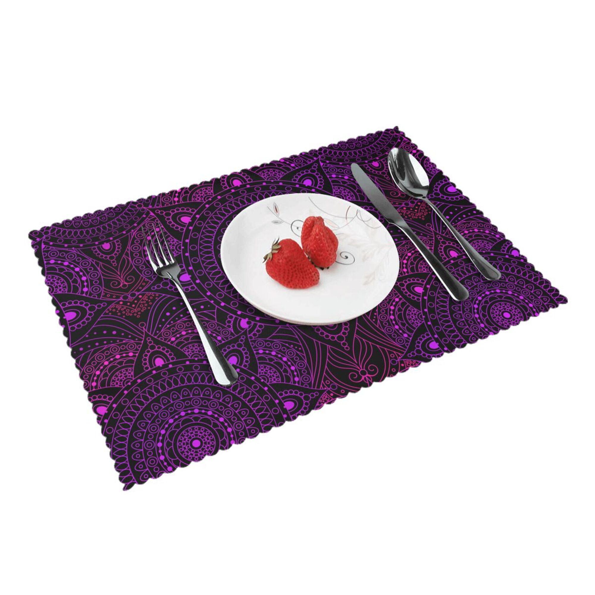 Home Mandala Pattern Placemats Set Of 4 Washable Wipeable Place Mats ...