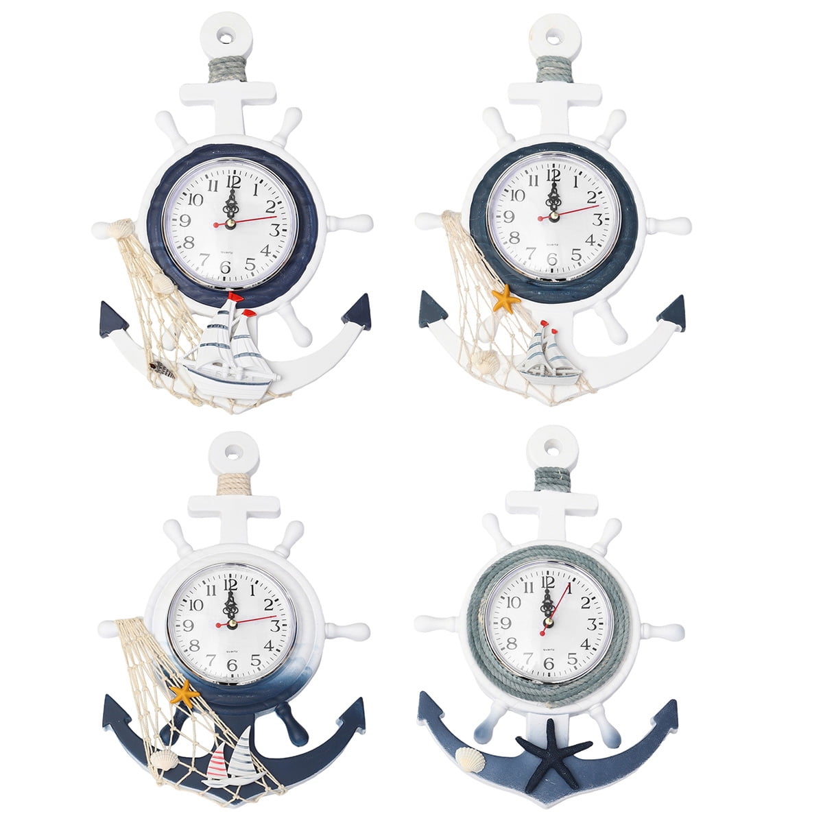 Clispeed Ship Wall Clock with Wooden and Plastic Materials for Living ...