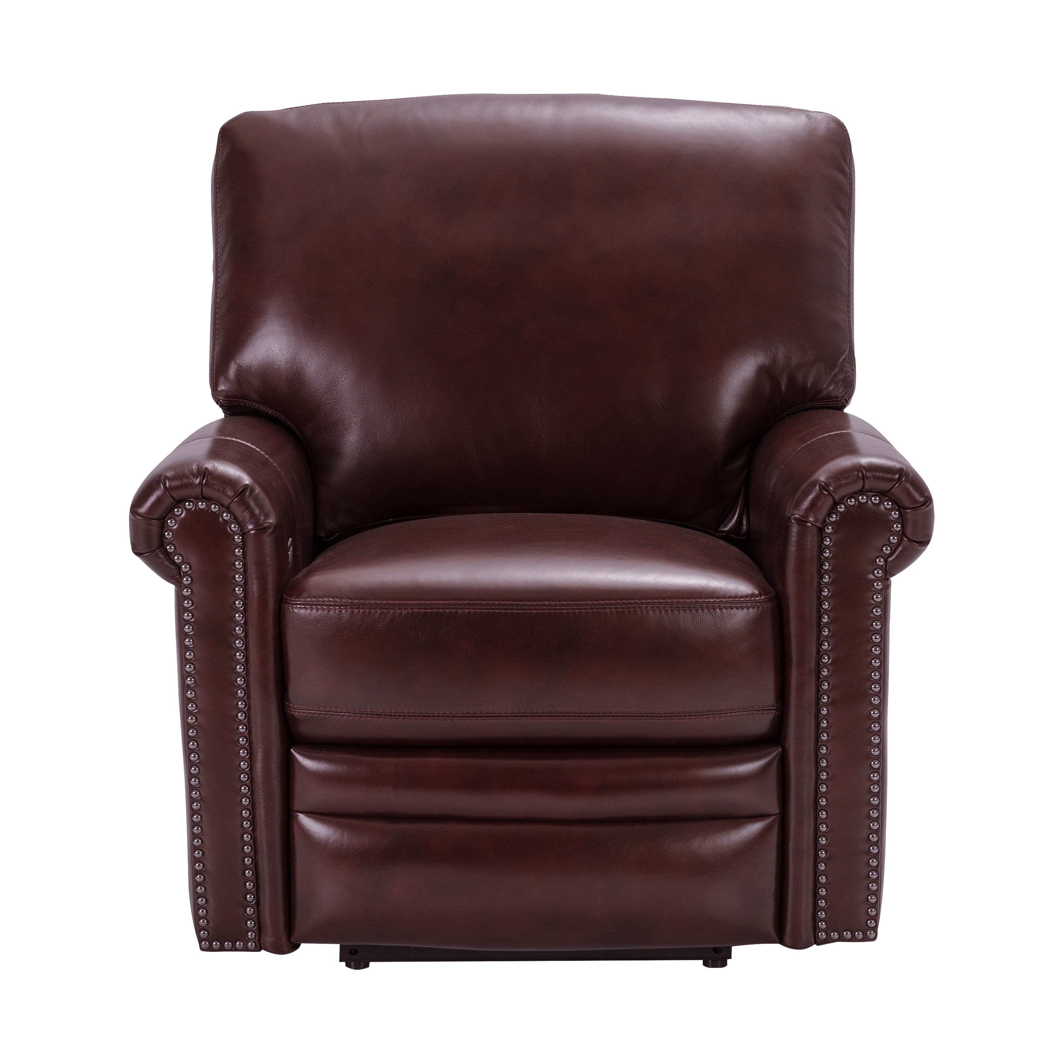 Home Meridian Grant Leather Power Recliner in Deep Merlot Red - Walmart.com