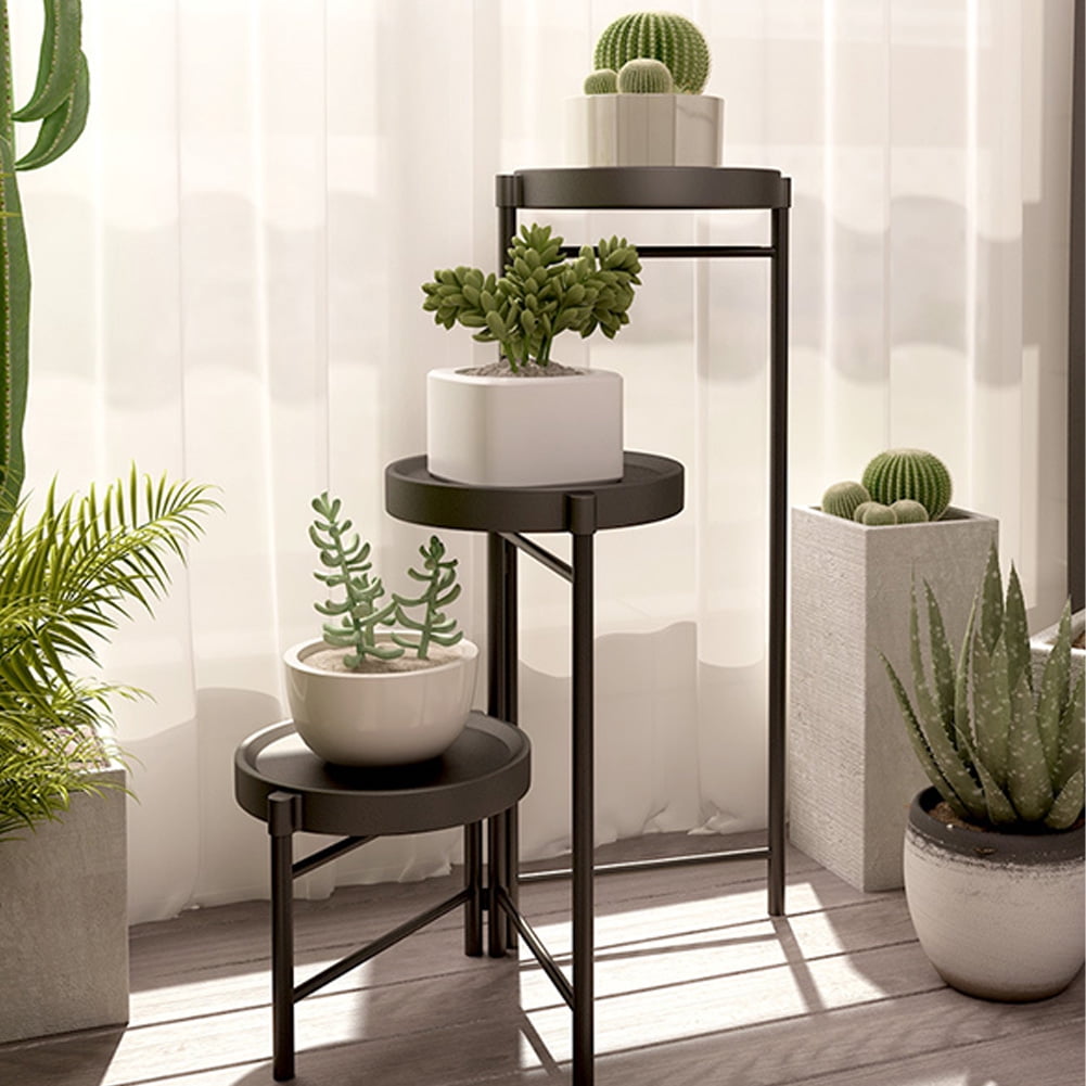 Home Metal Plant Stand Indoor Outdoor Foldable Corner Plant Stand for ...
