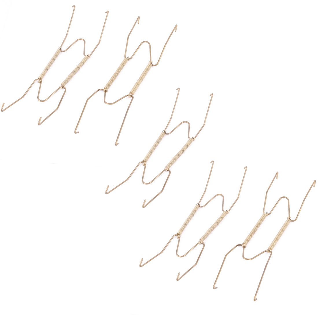 Home Metal W Shaped Spring Loaded Plate Hanger Gold Tone 14.5 x 5cm ...