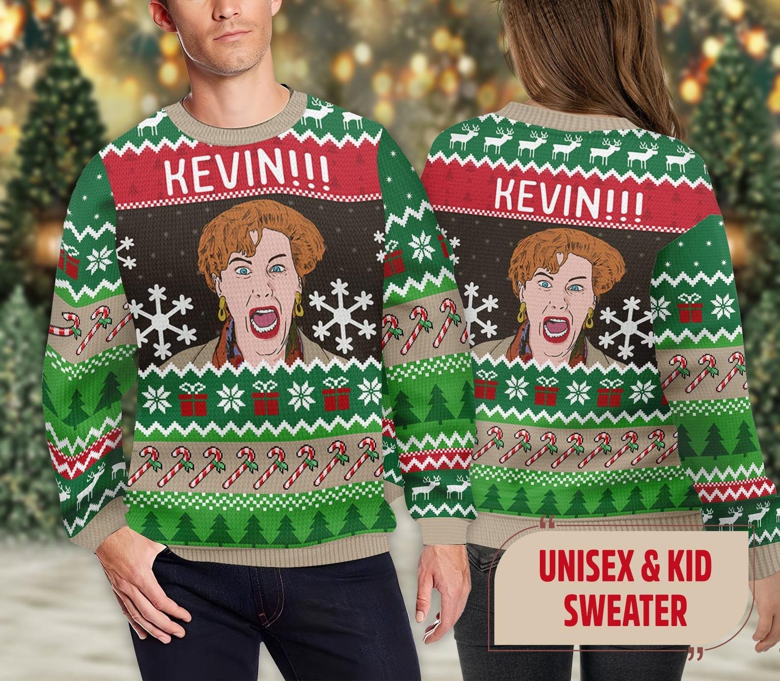 Home Movie Ugly Christmas Sweater, Mom Alone Movie Xmas Sweatshirt ...