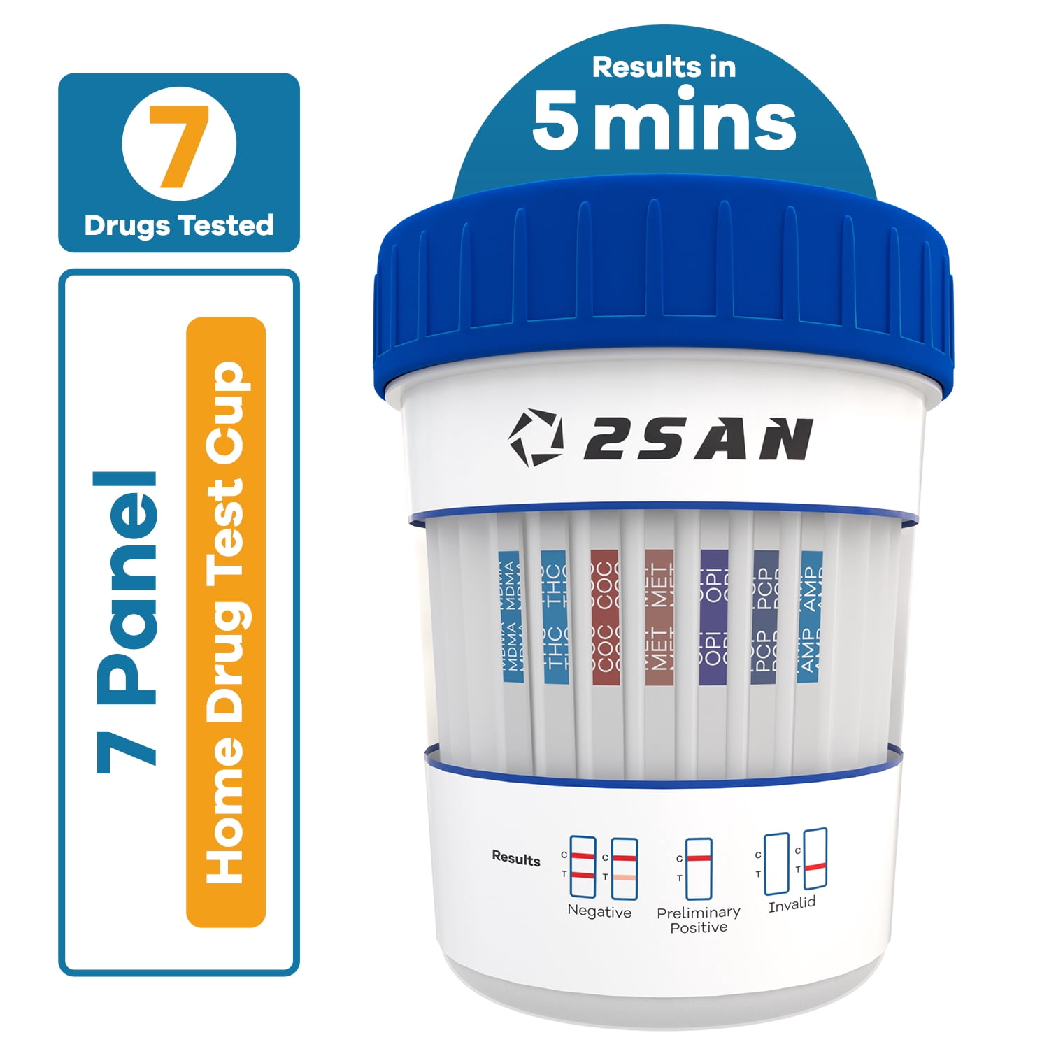 2San Home Multi-Drug Test - 7 Strip HSA/FSA Eligible - Walmart.com