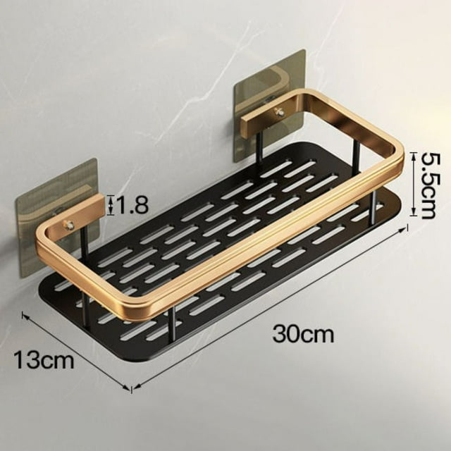 Home Multi-function Shampoo Storage Rack No Drill Aluminum Bathroom ...