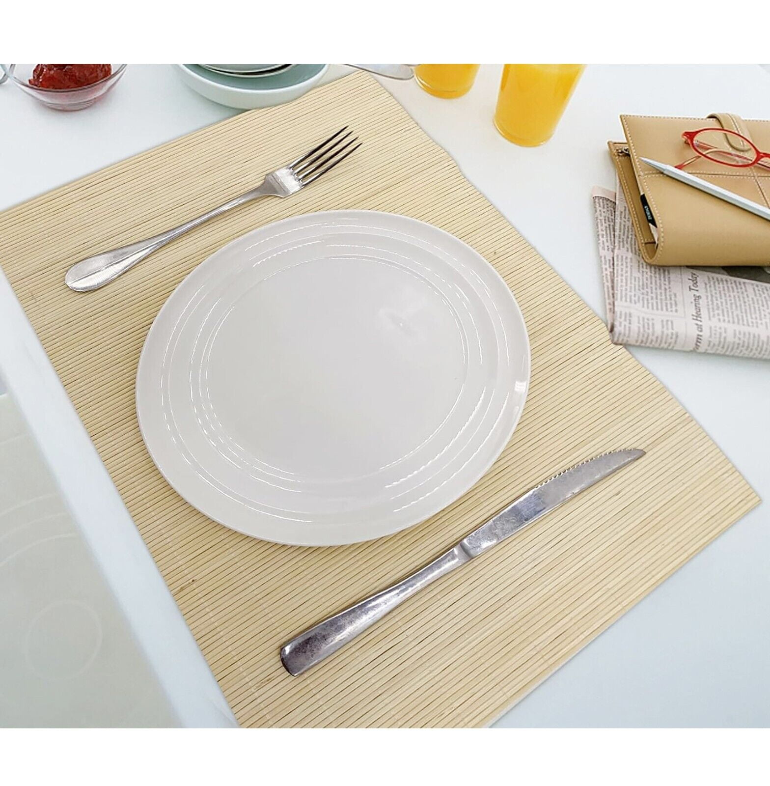 Home Must Haves Beige Natural Bamboo Placemats Sushi Rolling Mat ...