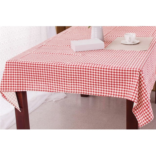 Home Must Haves Red PEVA Vinyl Tablecloth With Flannel Backing Table ...