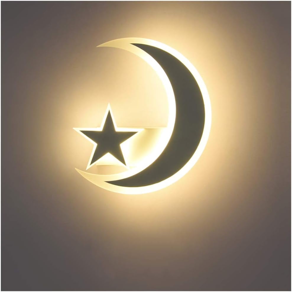Home Office 15W LED Creative Wall Light Modern Indoor Star Moon Design ...