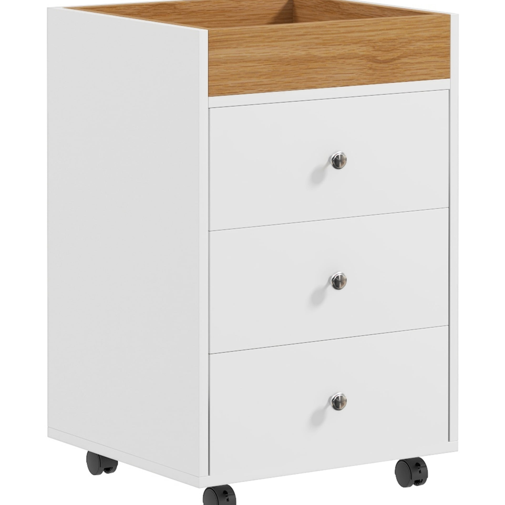 Home Office 3 Drawer Cabinet - White, Removable Tray, Keeps Workspace ...