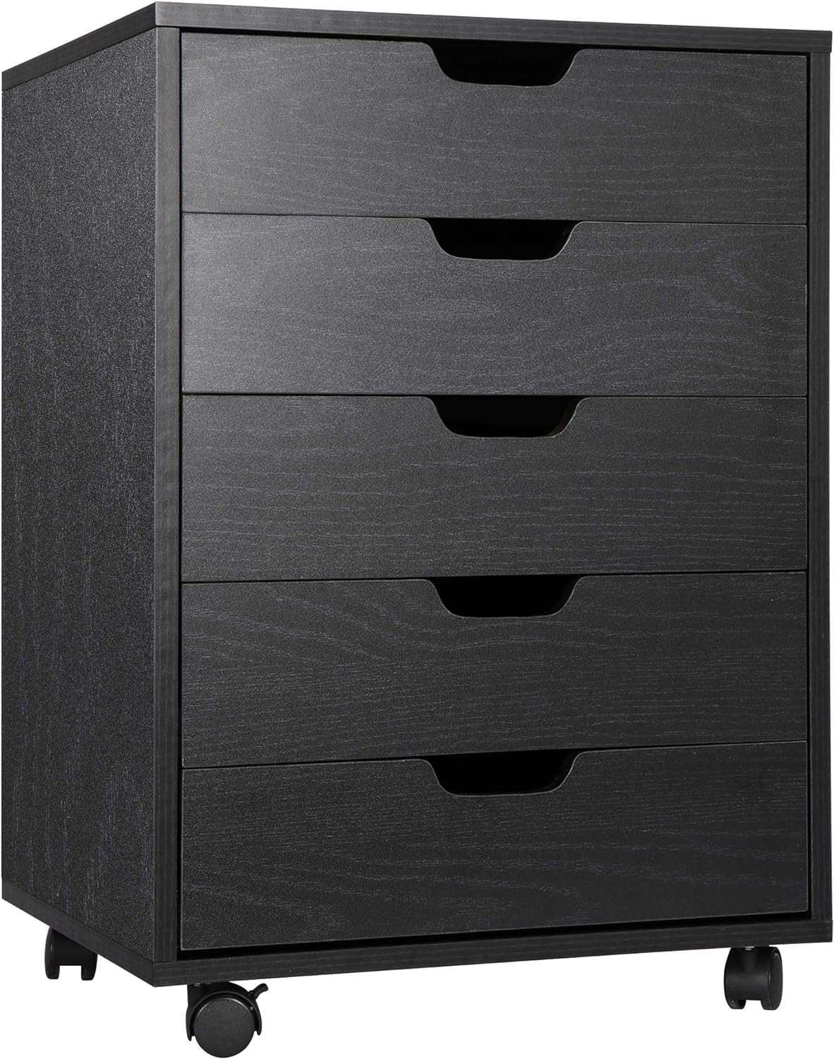 Home Office 5 Drawers Mobile File Storage Cabinet with Wheels,Wood ...
