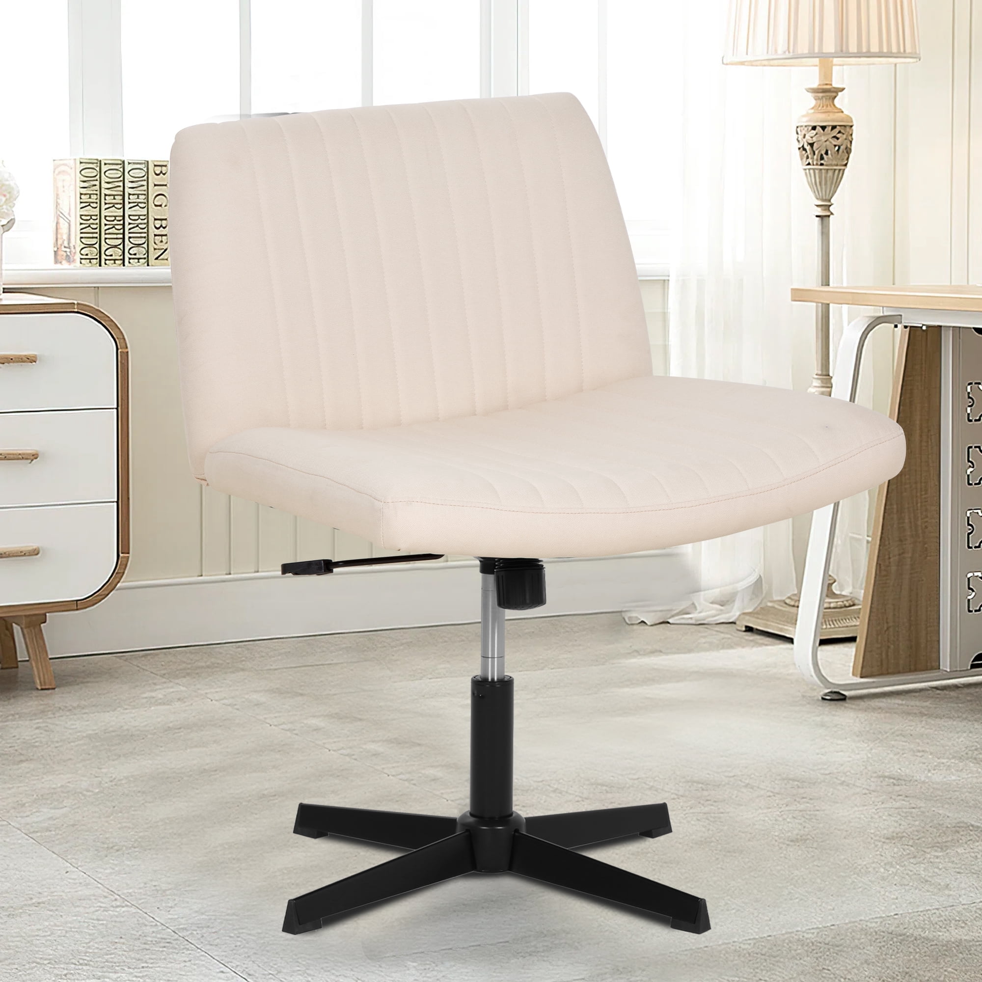 CL.HPAHKL Armless Criss Cross Legged Chair, Wide Comfy Desk Chair ...