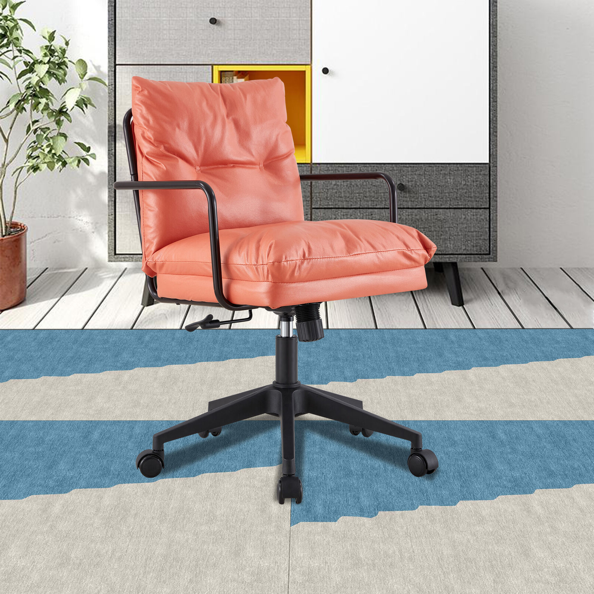 Home Office Chair Cute Desk Chair with Arms and Wheels for Living Room ...