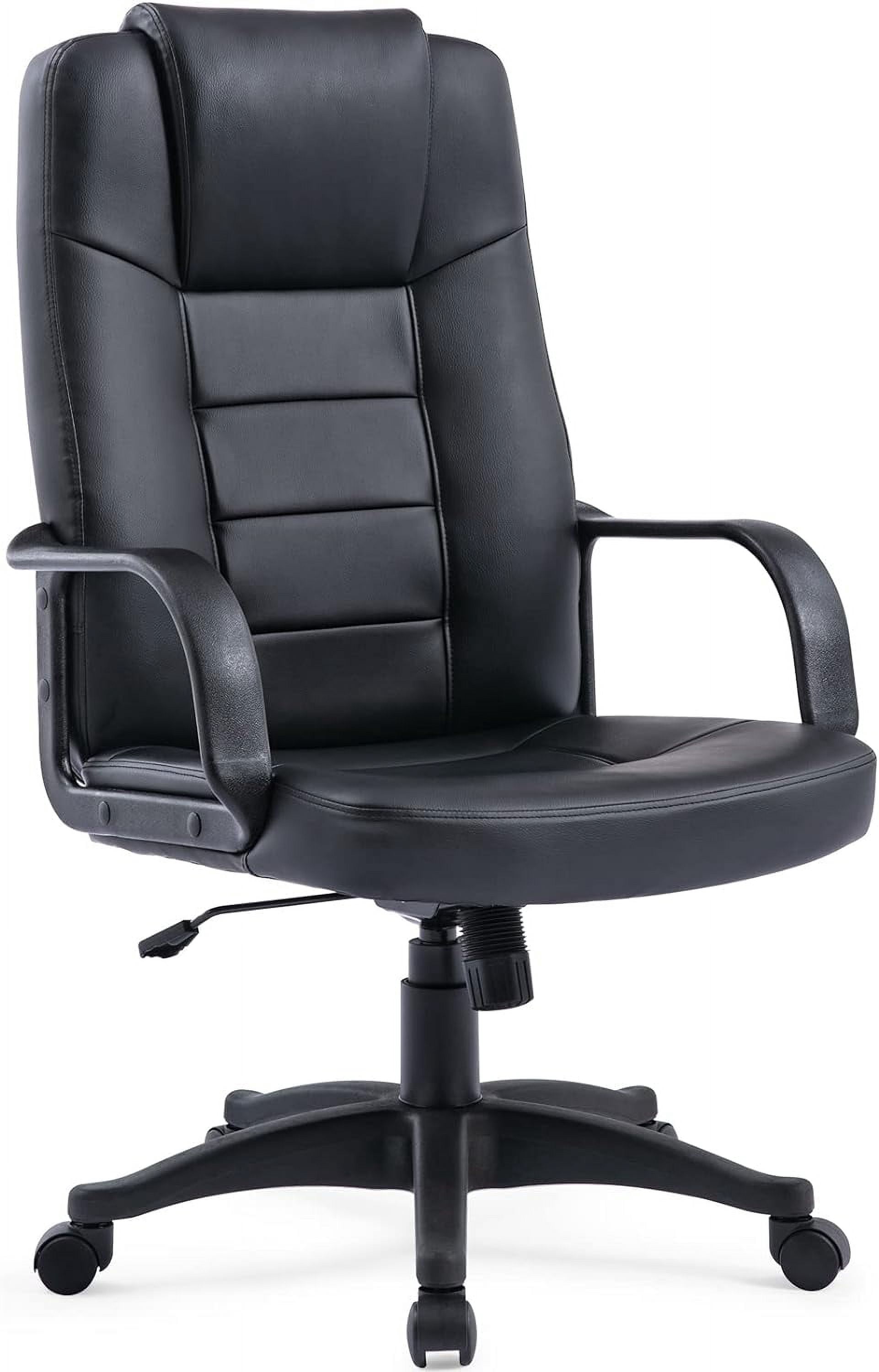 Home Office Chair, Modern Upholstered Mid-Back PU Leather Task Desk ...