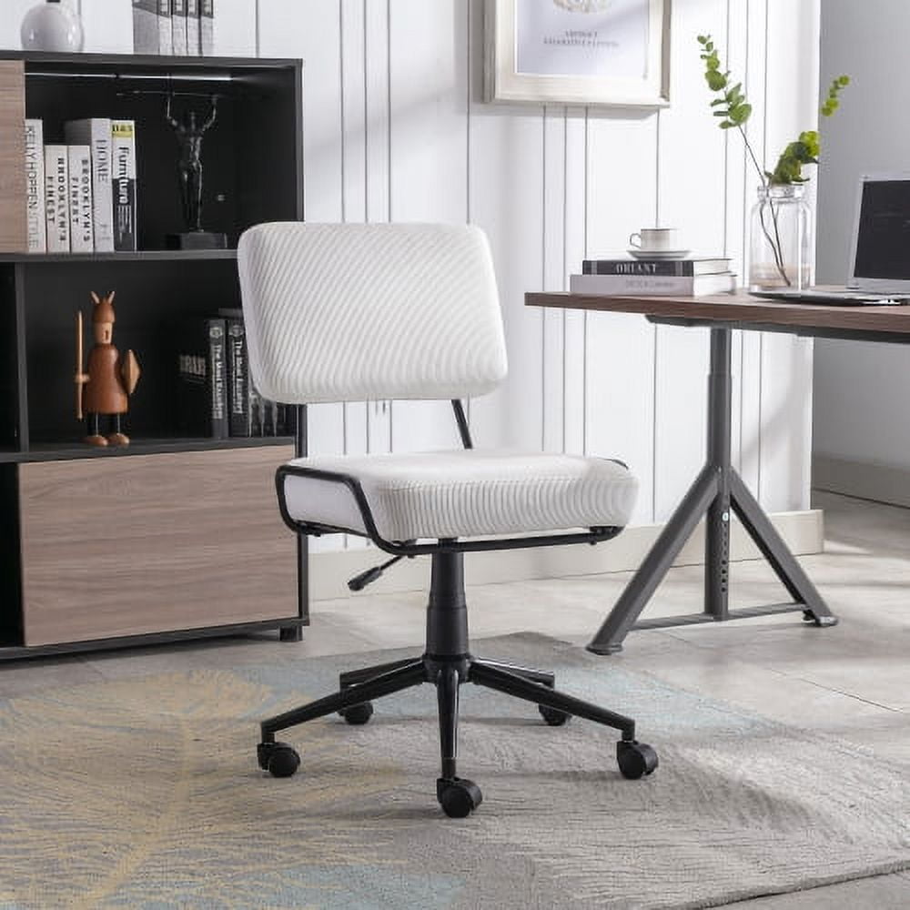 Home Office Chair No Arms with Wheels, Swivel Rolling Chair with Wheels ...