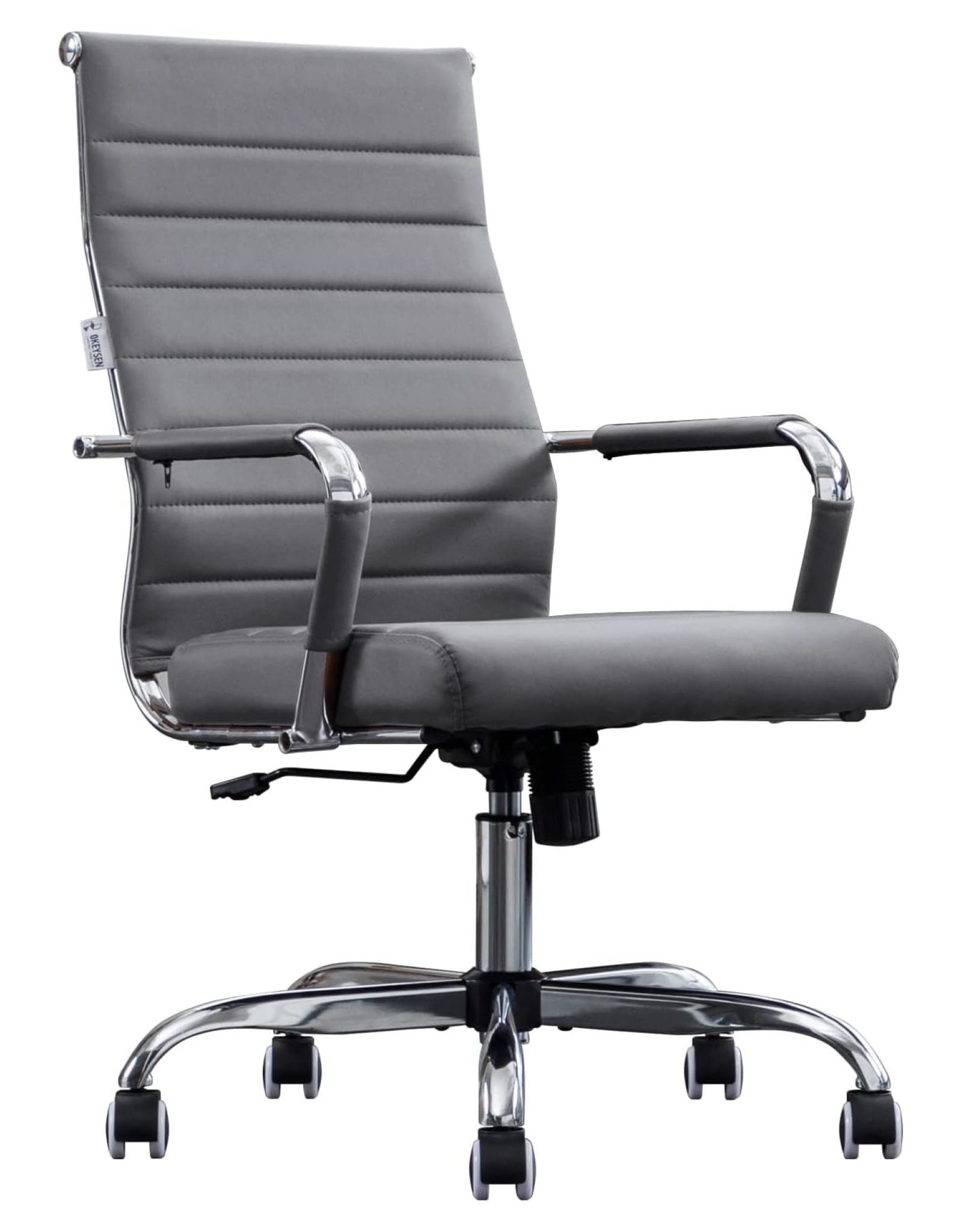 Home Office Chair Ribbed, Modern Leather Conference Room Chairs ...