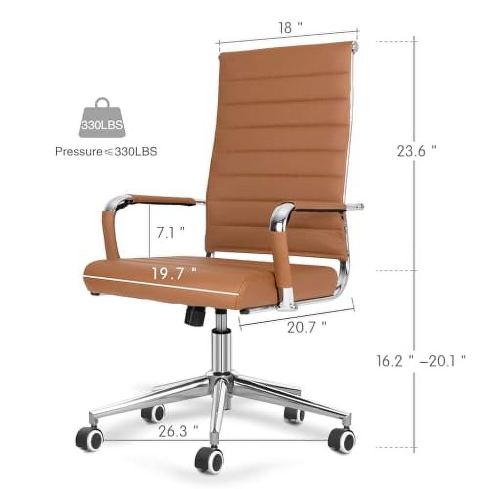 Home Office Chair Ribbed, Modern Leather Conference Waiting Room Chairs ...