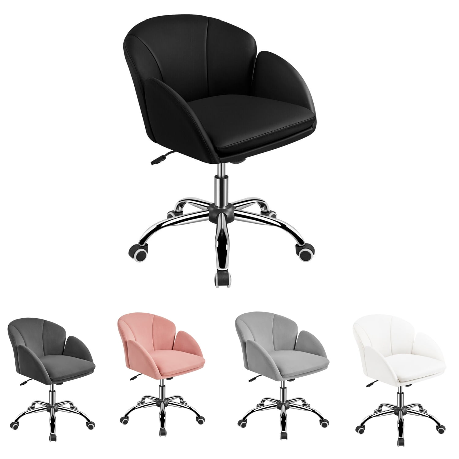 Home Office Chair Velvet Desk Chair, Upholstered Modern Swivel Chair ...