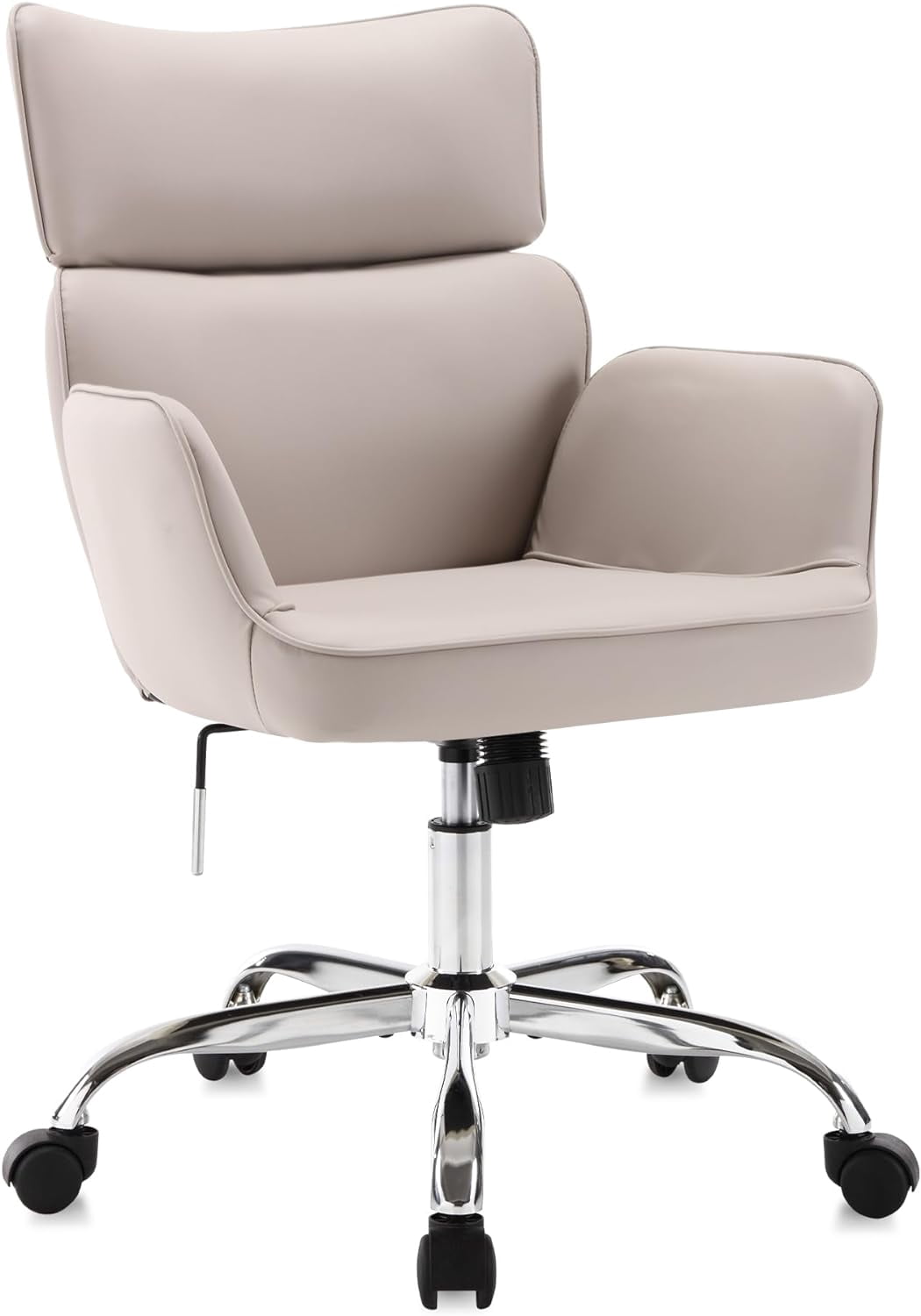 Home Office Chair with Wheels, Adjustable Height Swivel Mid-Back ...