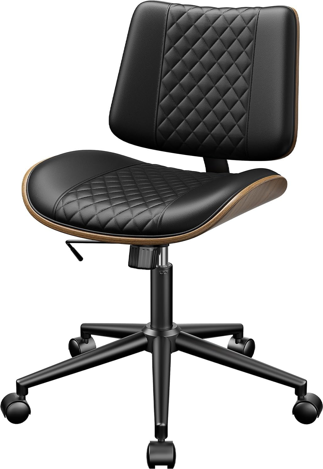 Home Office Chair with Wheels, Armless Office Desk Chair Height ...