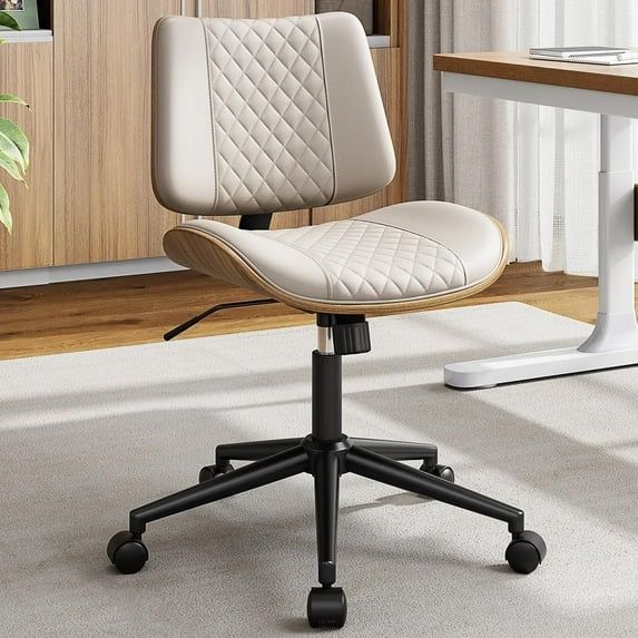 Home Office Chair with Wheels, Armless Office Desk Chair Adjustable ...