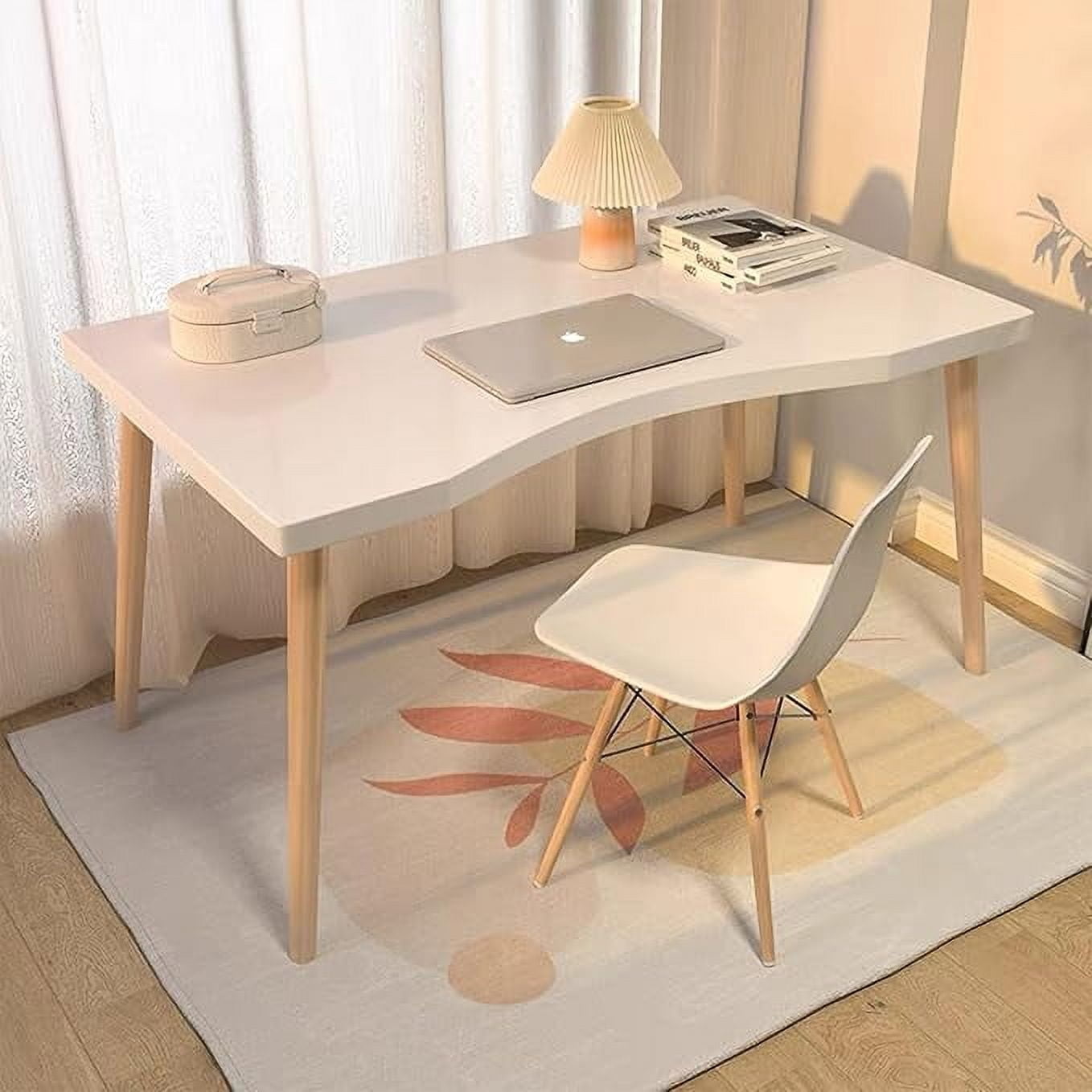 Home Office Chair with Wheels PU Leather Swivel Drafting Chair with ...