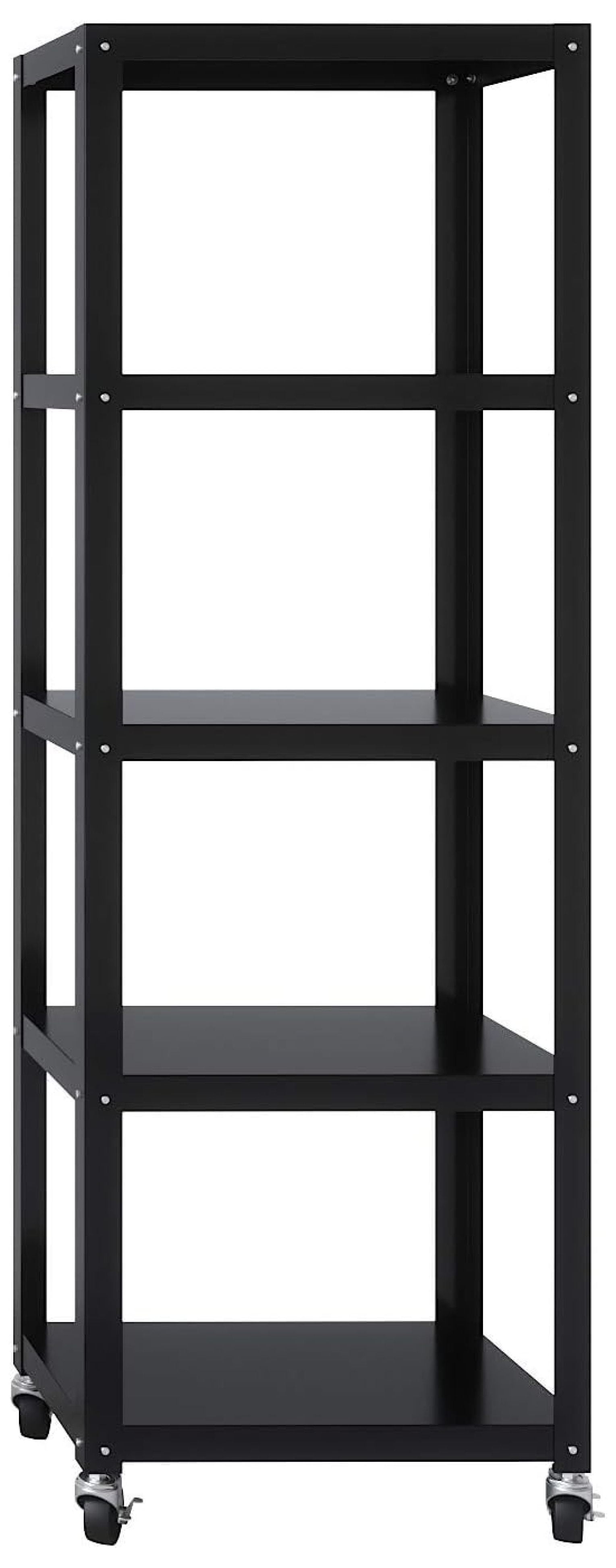 Home Office Collection Mobile Metal Bookcase, 72" x 24" x 14", Black ...